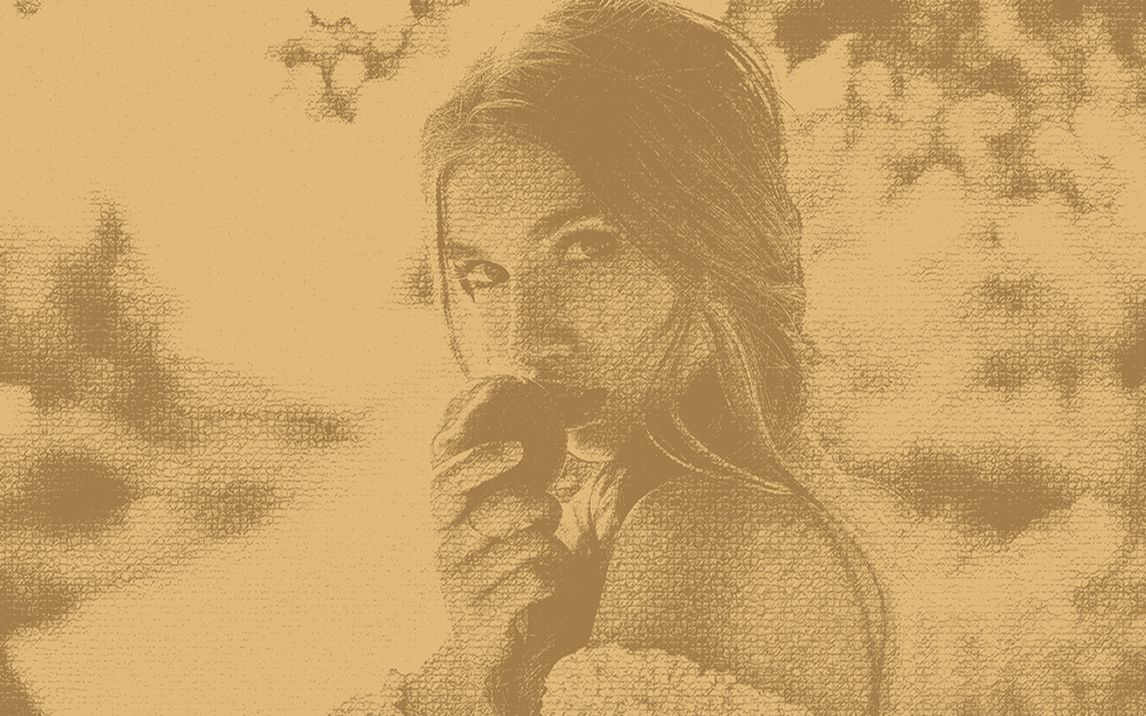 复古麻布编织布料纹理绘画效果PS动作教程