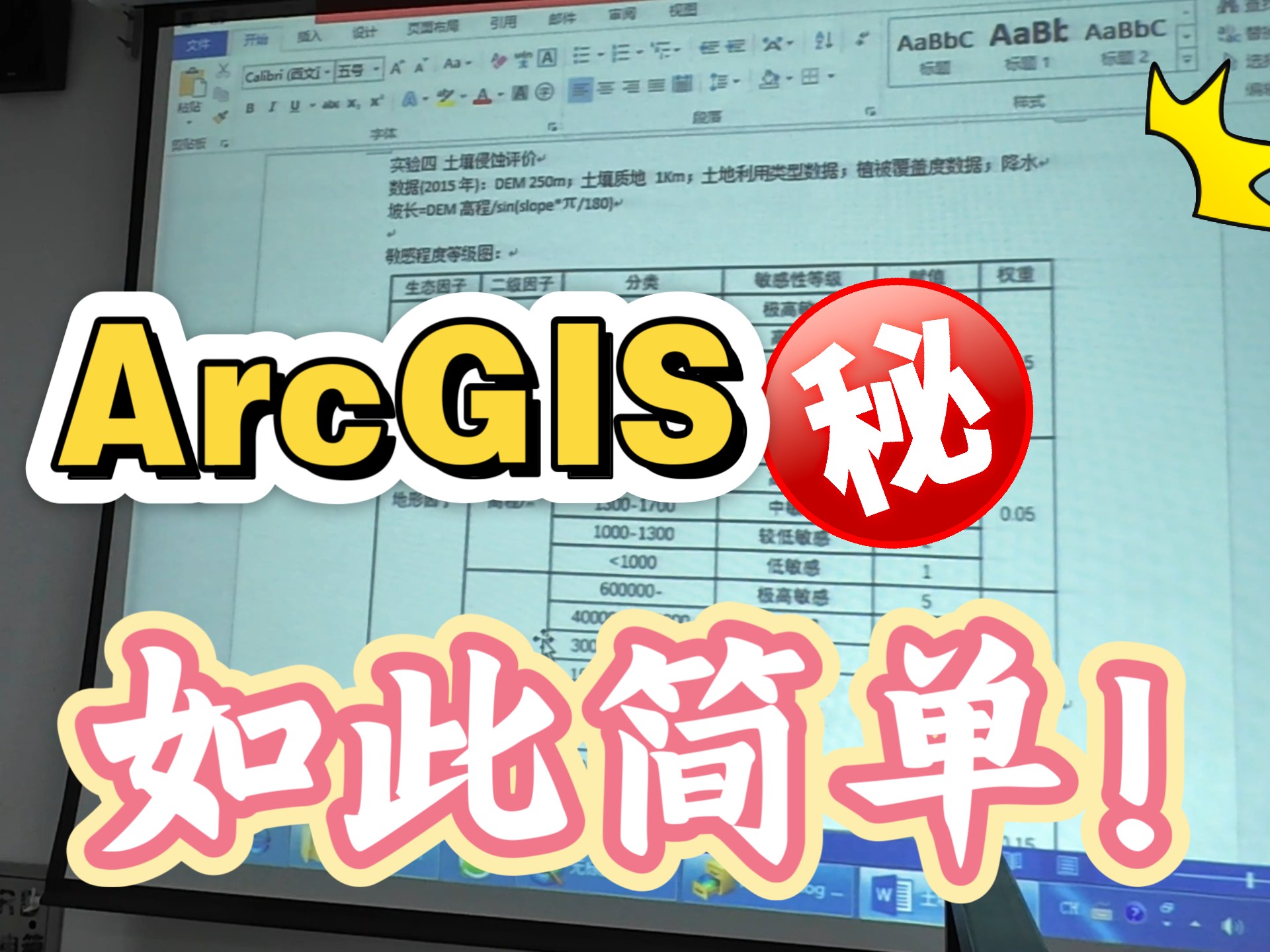 ArcGIS——土壤侵蚀评价-课程实验