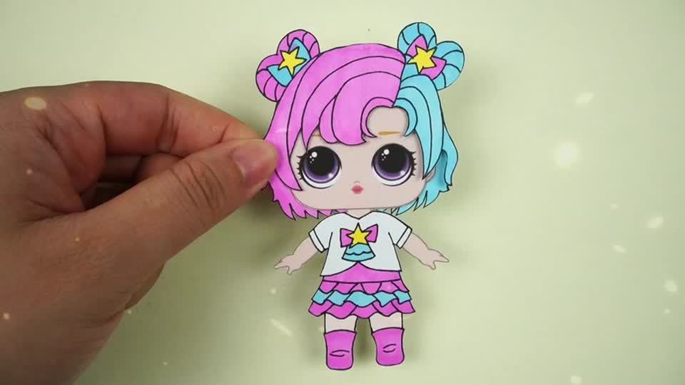 #手工diy #创意美术 惊喜纸娃娃,制作小茹换装贴纸
