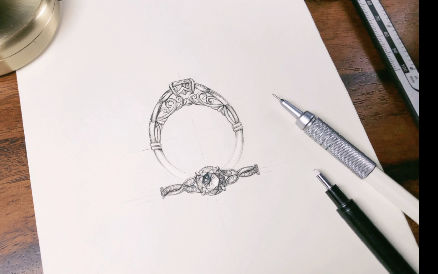 【珠宝设计手绘】钻石戒指 .04