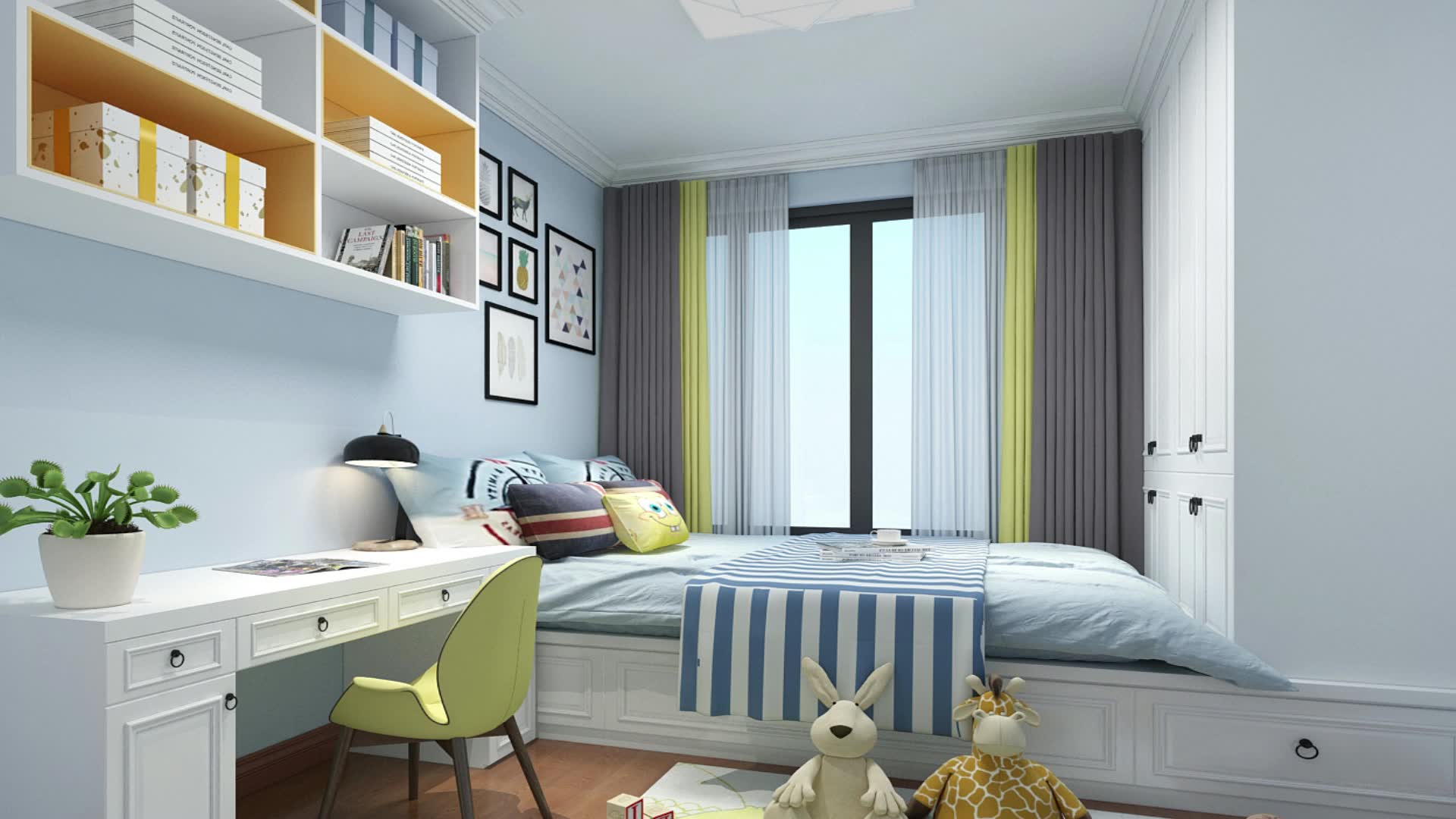 房间太小床和衣柜不够放?这样做省空间,衣柜书柜和书桌都齐全了