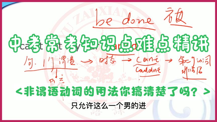 中考英语常考难点:一句话解释清楚,非谓语动词的核心用法