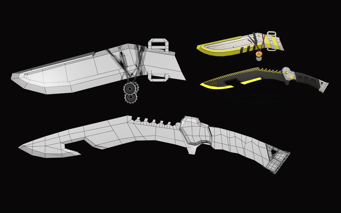 【3dmax建模】教你零基础学习制作一把匕首,次世代武器模型制作教程