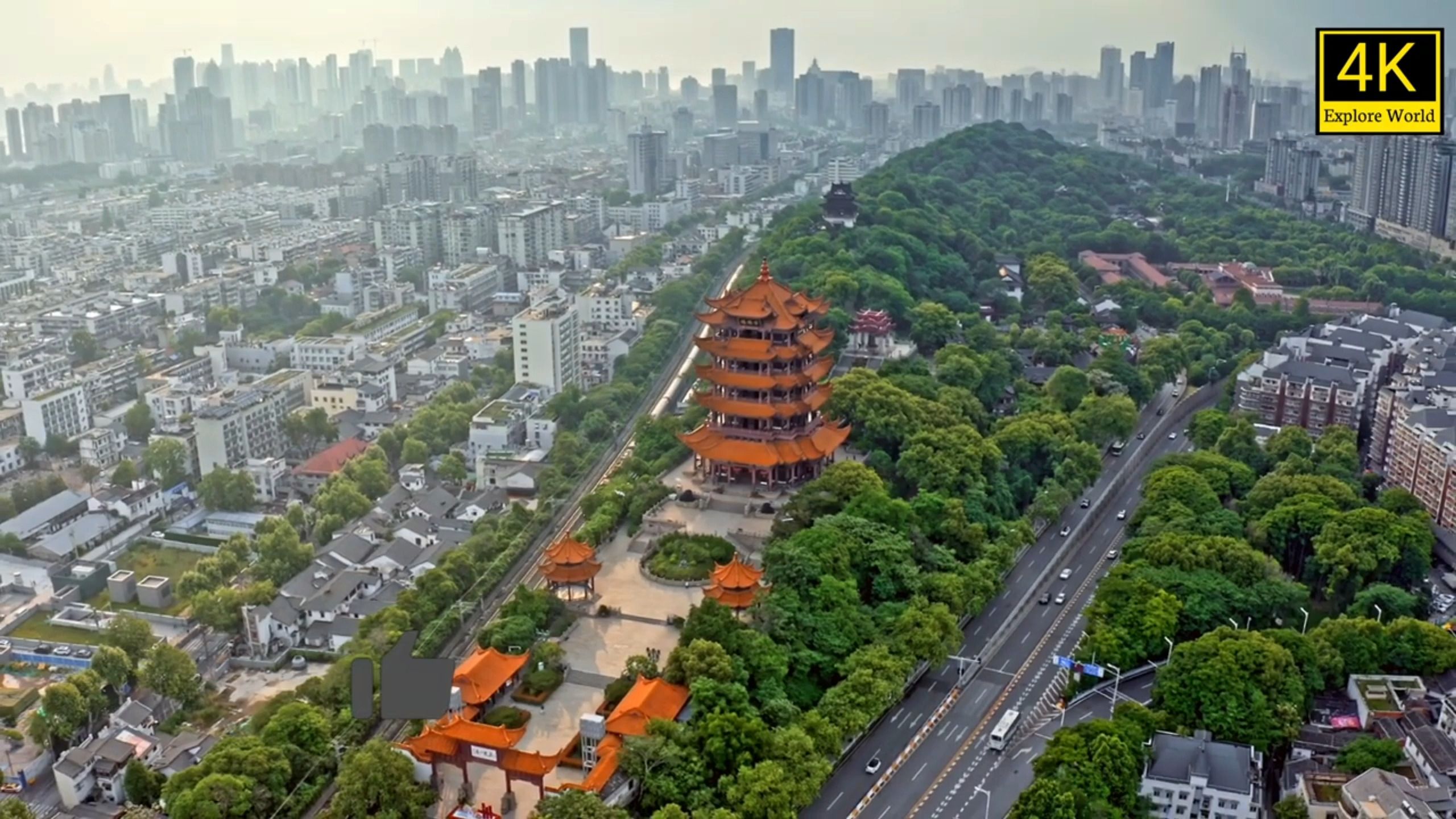 武汉市,城市航拍 无人机航拍大城市 4K超高清视频