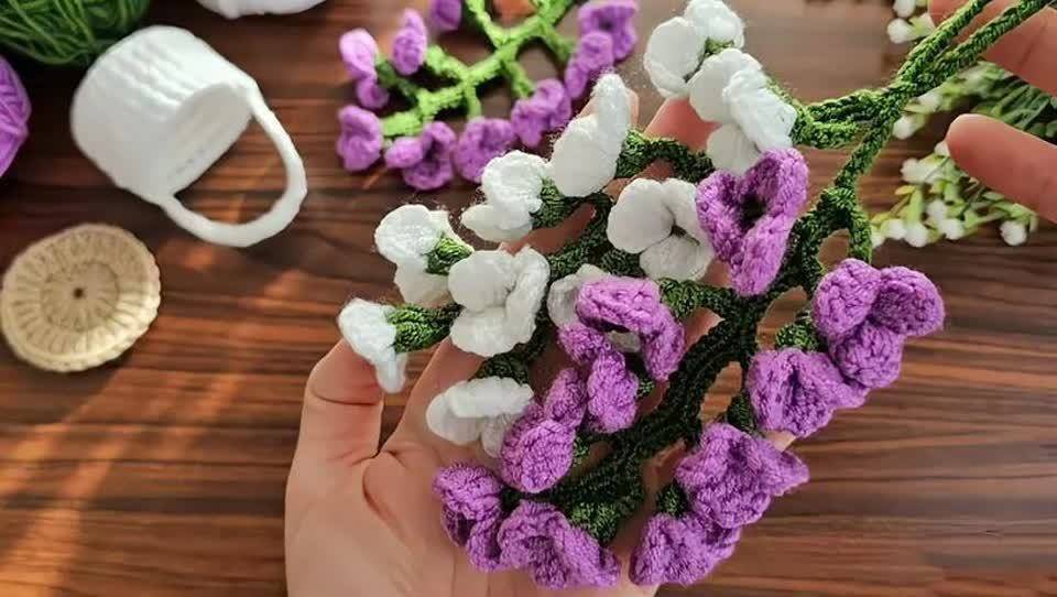 神奇的花朵编织法,零碎毛线赶紧利用起来,成品定人惊艳