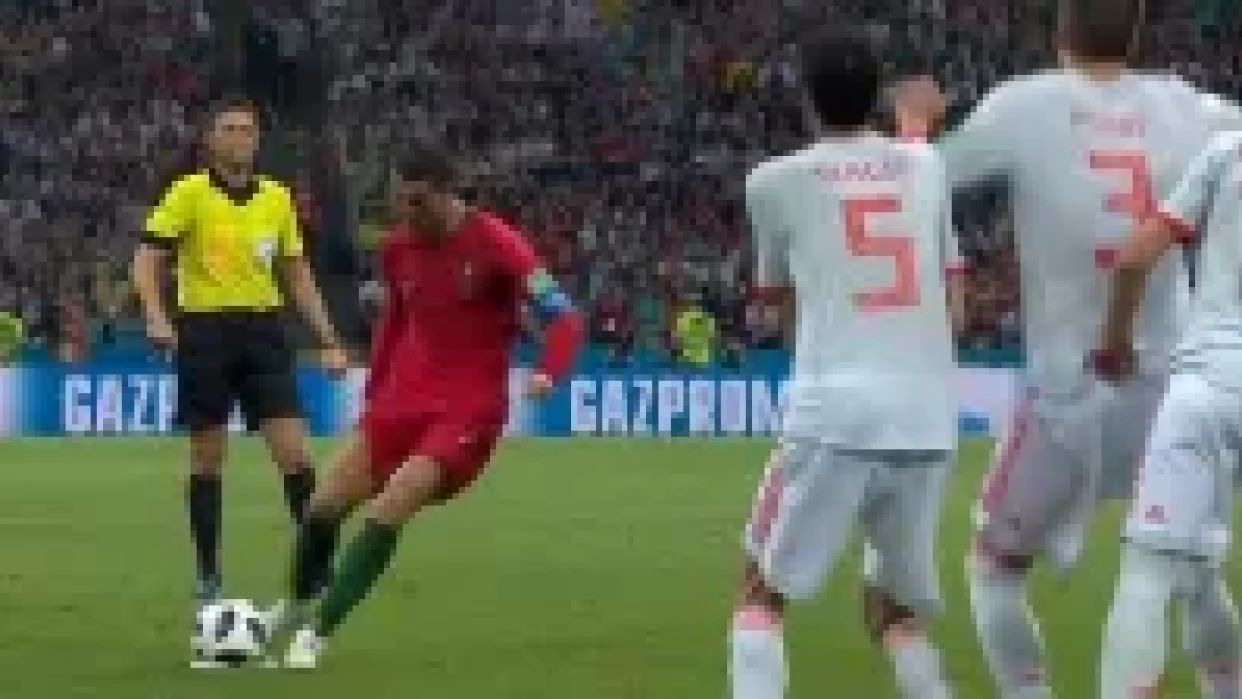 2018世界杯 B组葡萄牙VS西班牙 【下半场集锦】C罗任意球破门上演...