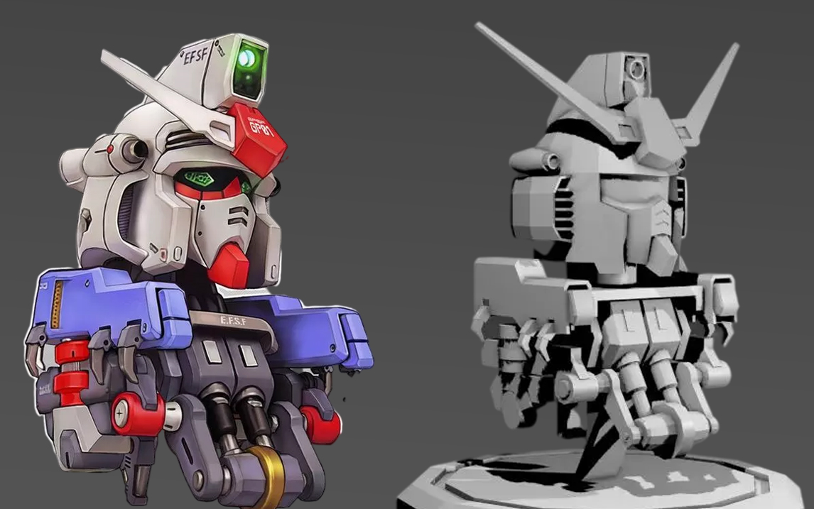 【3DMAX建模】超详细高达模型制作,零基础角色建模教程