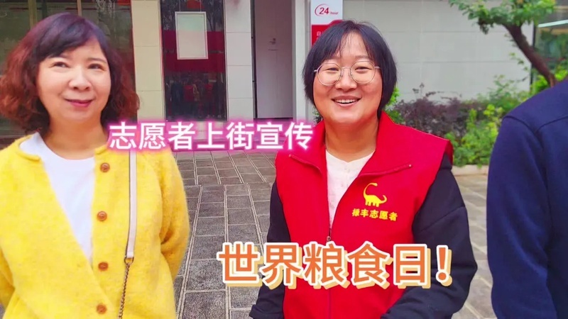 在世界粮食日到来之际!禄丰粮食部门志愿者上街宣传!