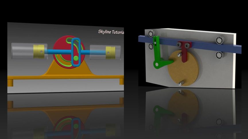 将旋转运动转为直线往复运动的两种机械结构