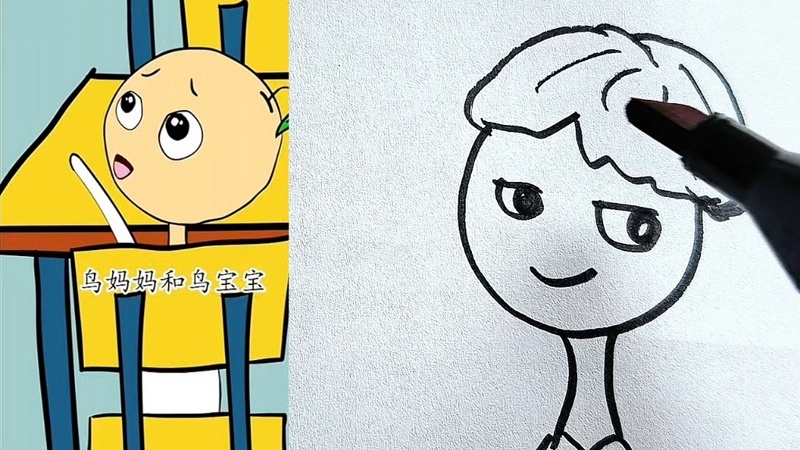 还有几只鸟,创意简笔画,儿童画