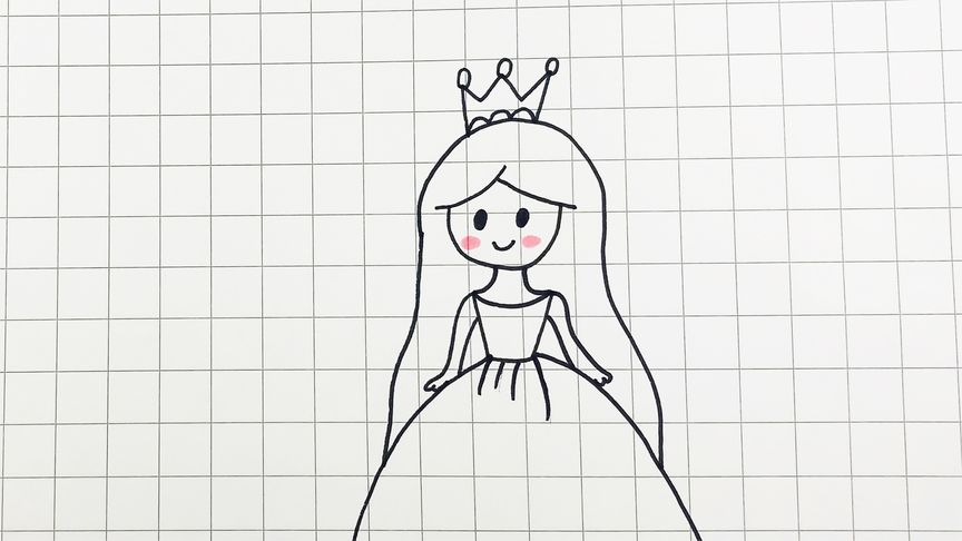 四十秒教你画一个超级简单的小公主简笔画,一起试试吧!