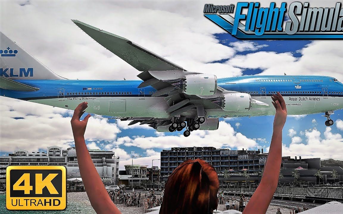 微软模拟飞行2020 KLM 747-8 在著名的朱莉安娜机场降落