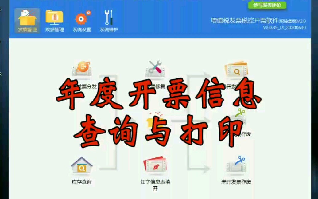 年度开票汇总查询与打印