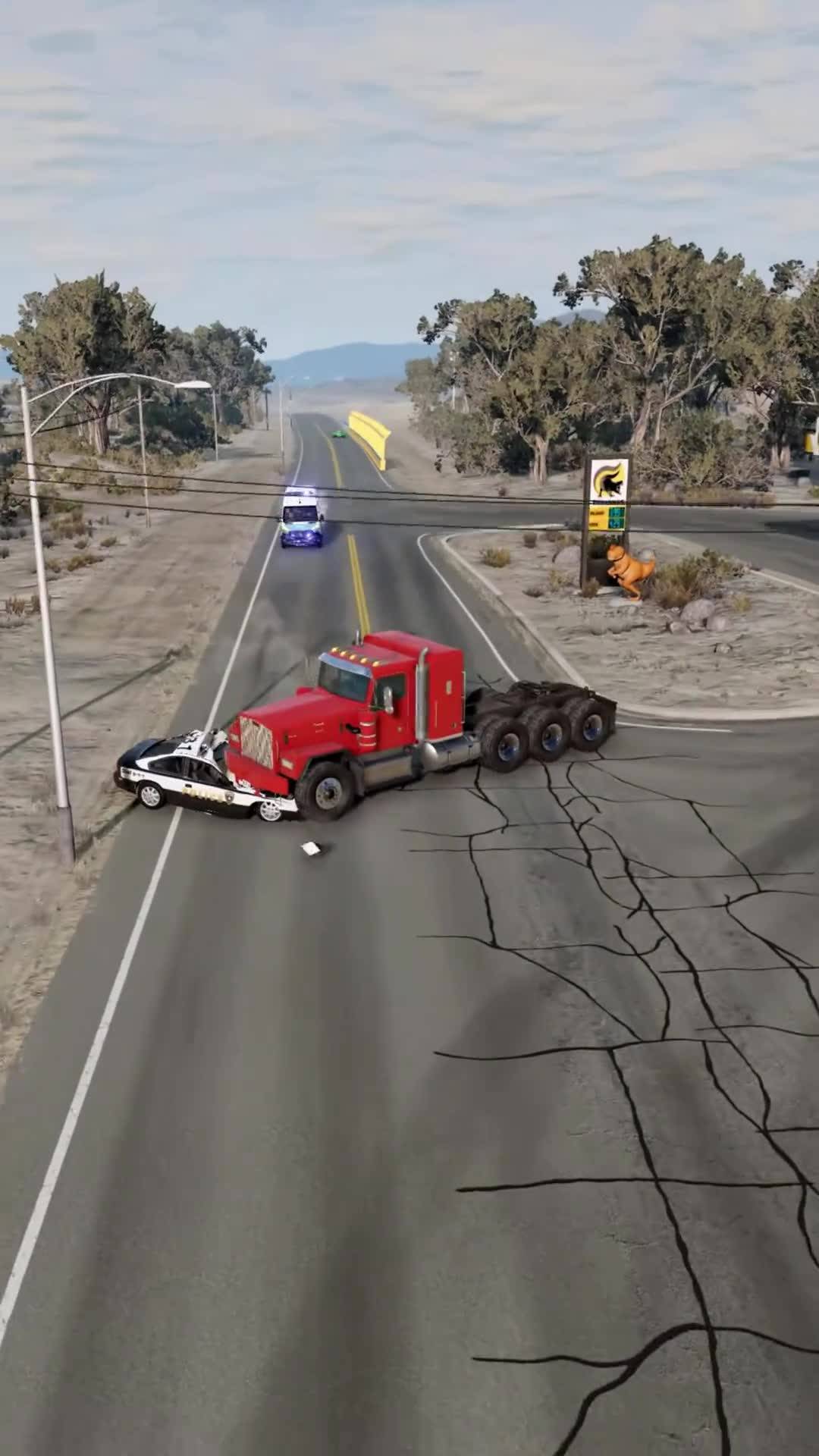 真实的公路车祸 #车祸模拟器 #卡车