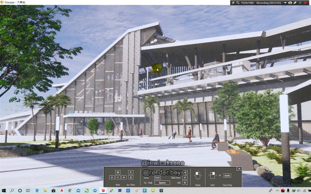 【enscape渲染教程】enscape2.7室外场景渲染教程。su草图大师建模...