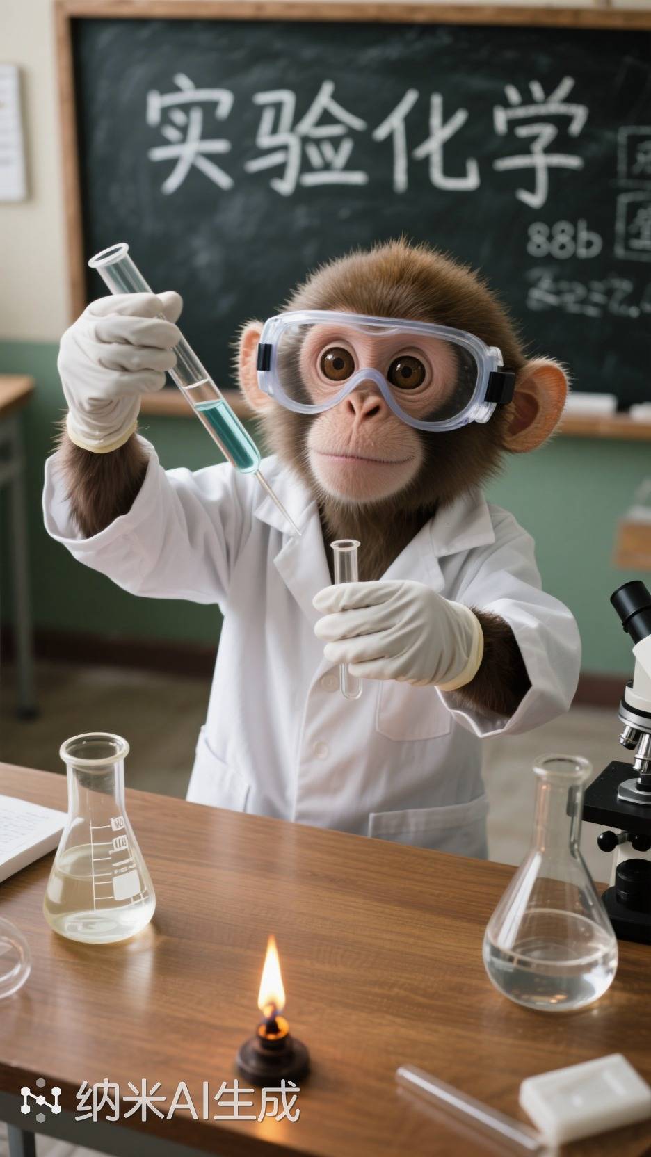 动物:小猴子化身实验员,试管摇得好认真呀 #萌宠