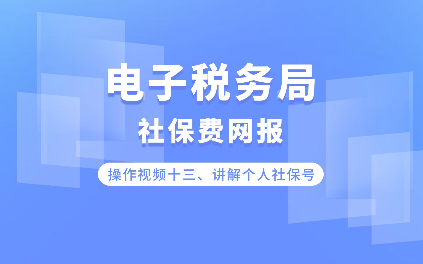 电子税务局社保费网报系统操作介绍视频(操作视频十三、讲解个人...