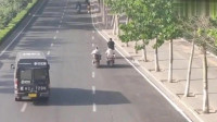 这段辅路机非混行,其实是有非机动车道