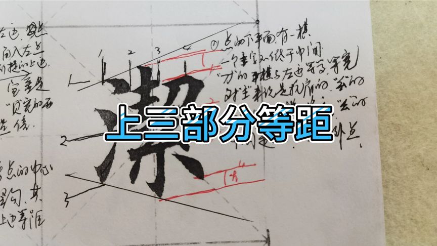 “潔”字的结构,华老师书法课堂实录。右边第一笔的入笔点及长度