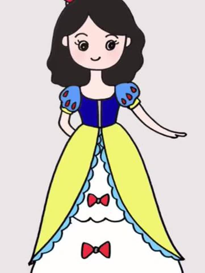 白雪公主简笔画 #简笔画 #宝宝爱画画 #卡通画 #公主
