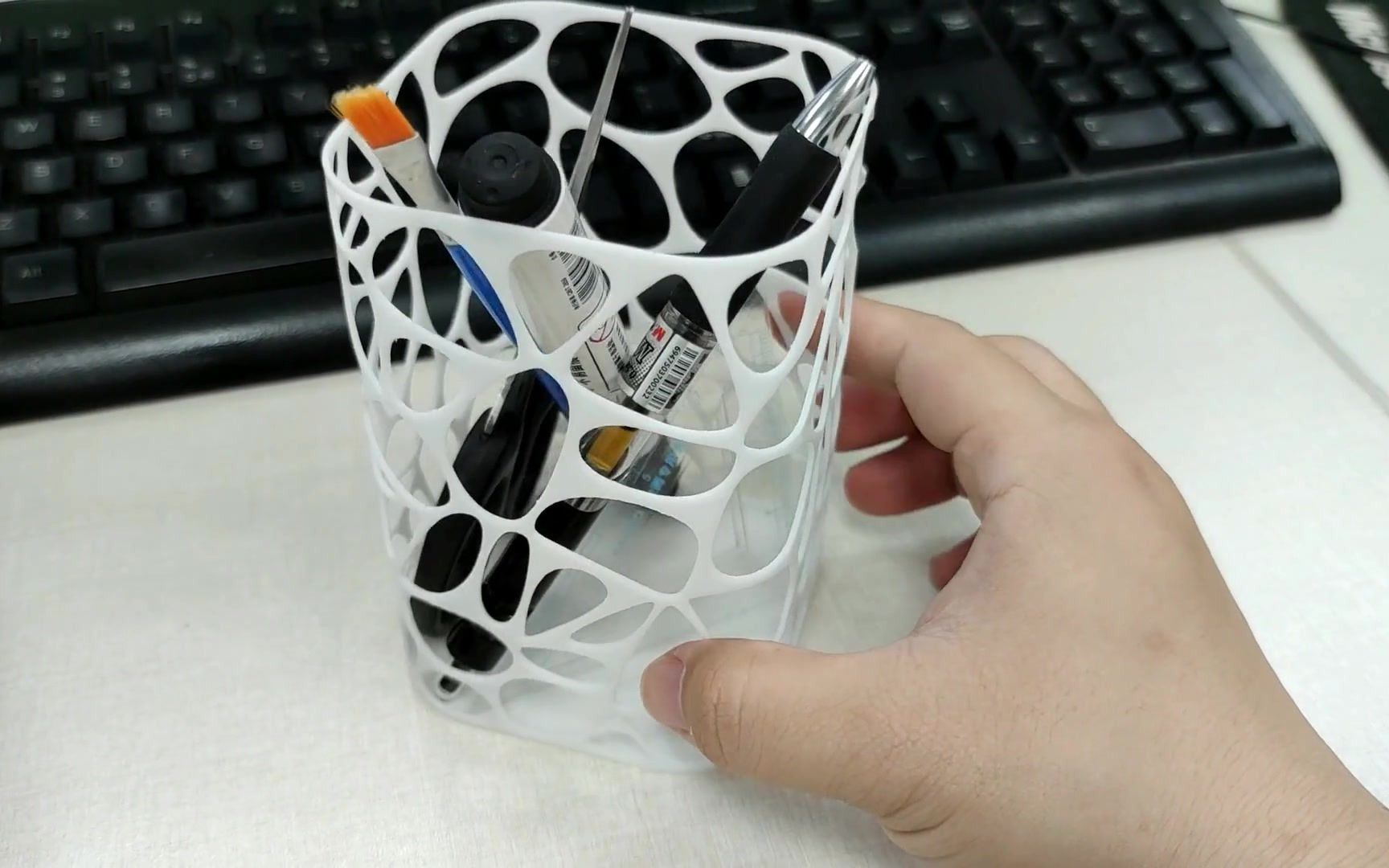 3d打印制作voronoi纹路笔筒 泰森纹笔筒