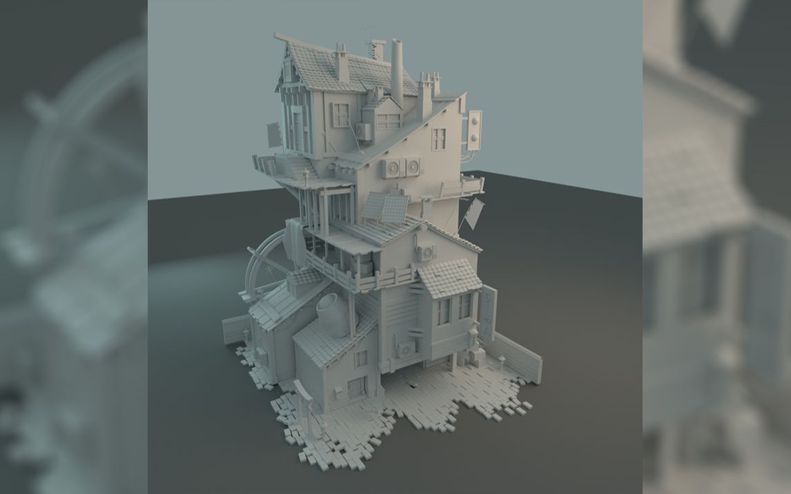 Maya-场景房子模型制作教程。maya建模教程。