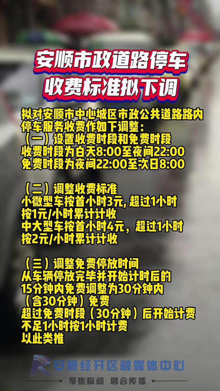 安顺市政道路停车收费标准拟下调#本地新闻 #停车收费