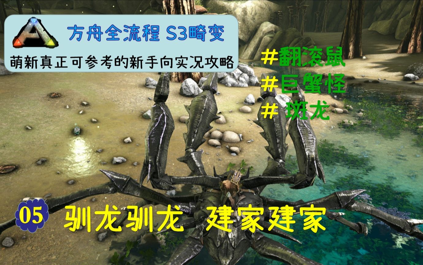 《方舟全流程·S3畸变#05》驯龙建家;恐熊、翻滚鼠、巨蟹怪大闸蟹、...