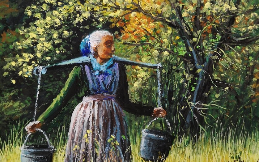 【彩研油画棒】风景题材刮刀的运用技巧/塔莎奶奶的日常