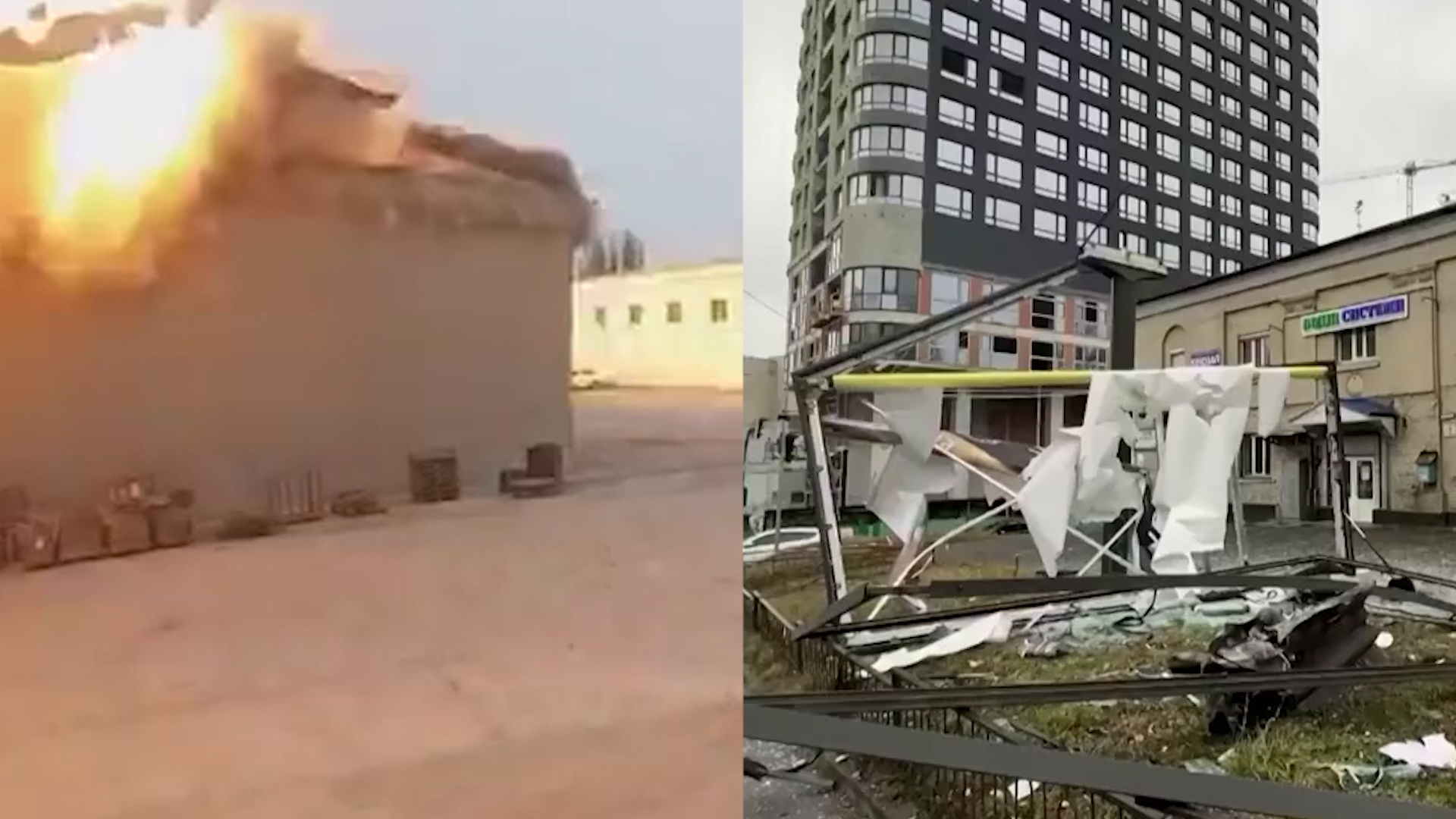 导弹爆炸现场!乌克兰多地被轰炸,平民骑车路过被火焰吞噬