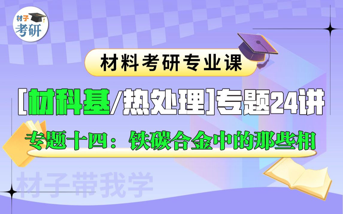 【专题十四:铁碳合金中的相】材料考研专业课(材科基/热处理)专题24讲