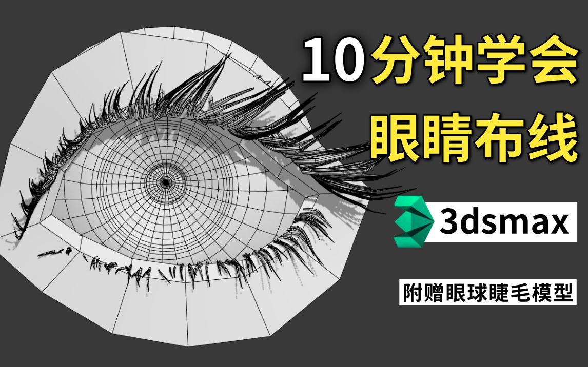 3dmax布线小技巧,教你有手就行的人物眼睛布线,每天一个建模小技巧
