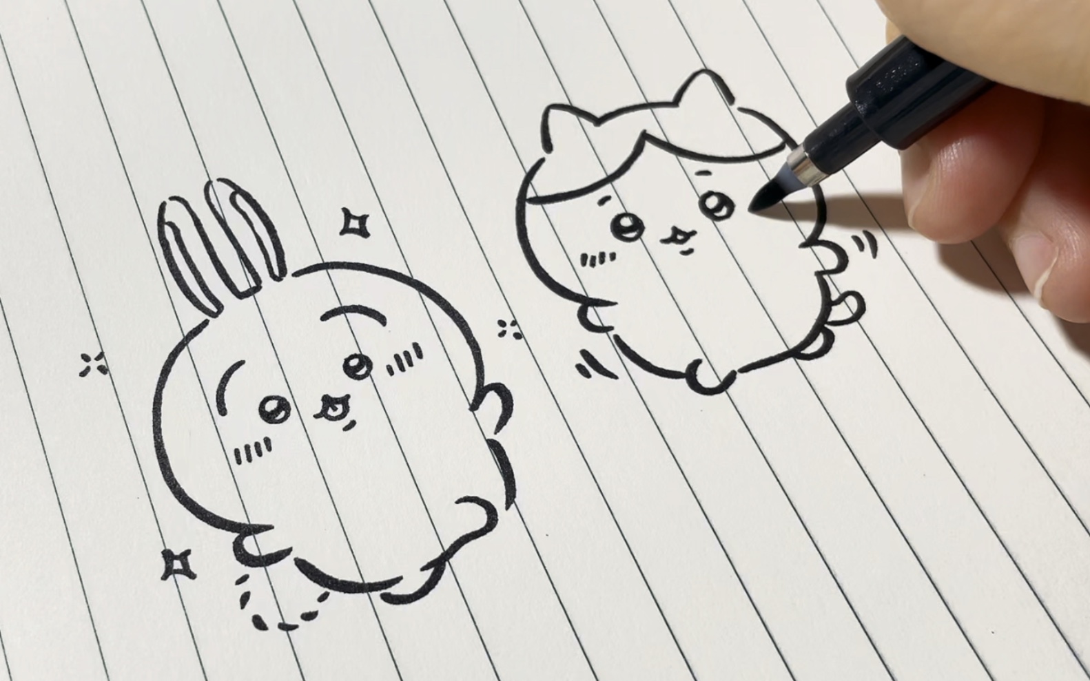 chiikawa简笔画三小只