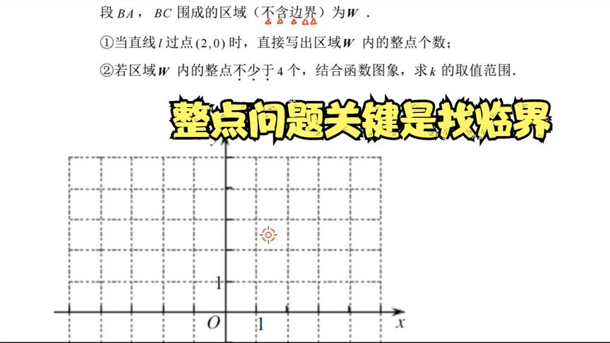 初三数学:反比例函数与一次函数整点问题,找临界点是关键