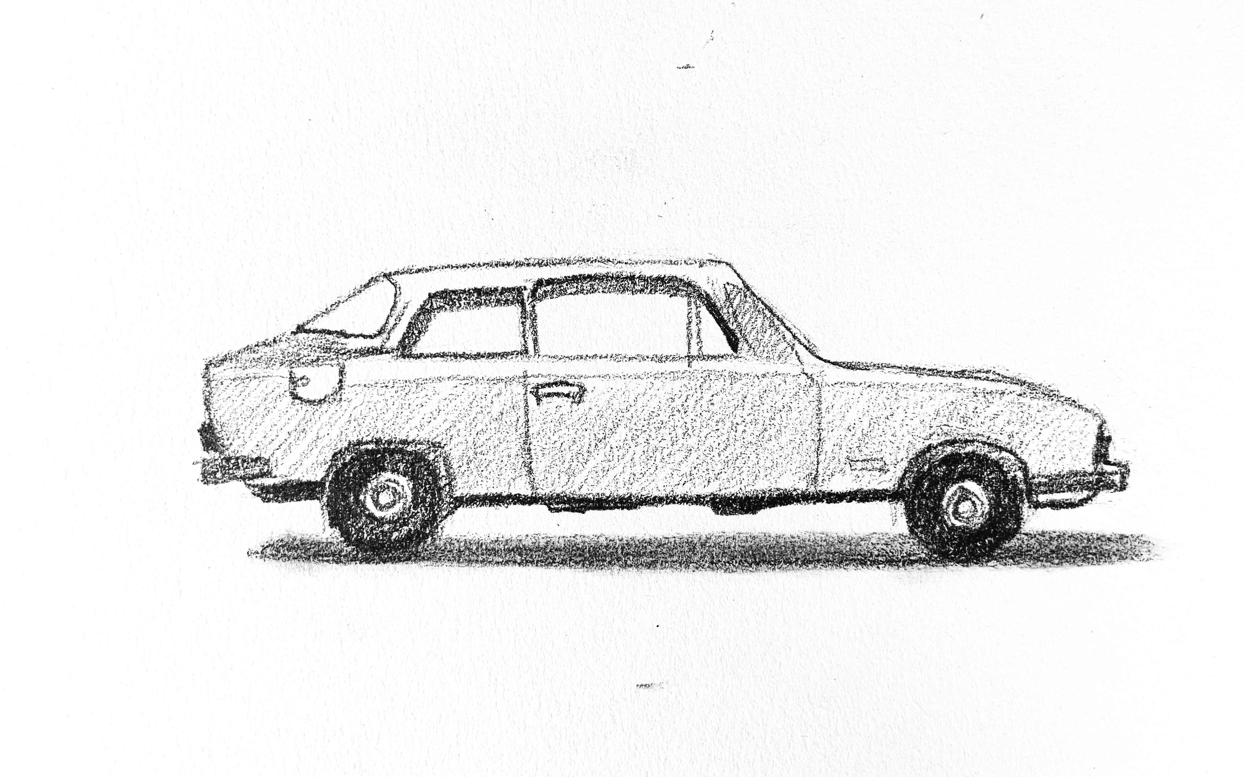2分钟教你画一辆汽车,画画教程,画学艺术