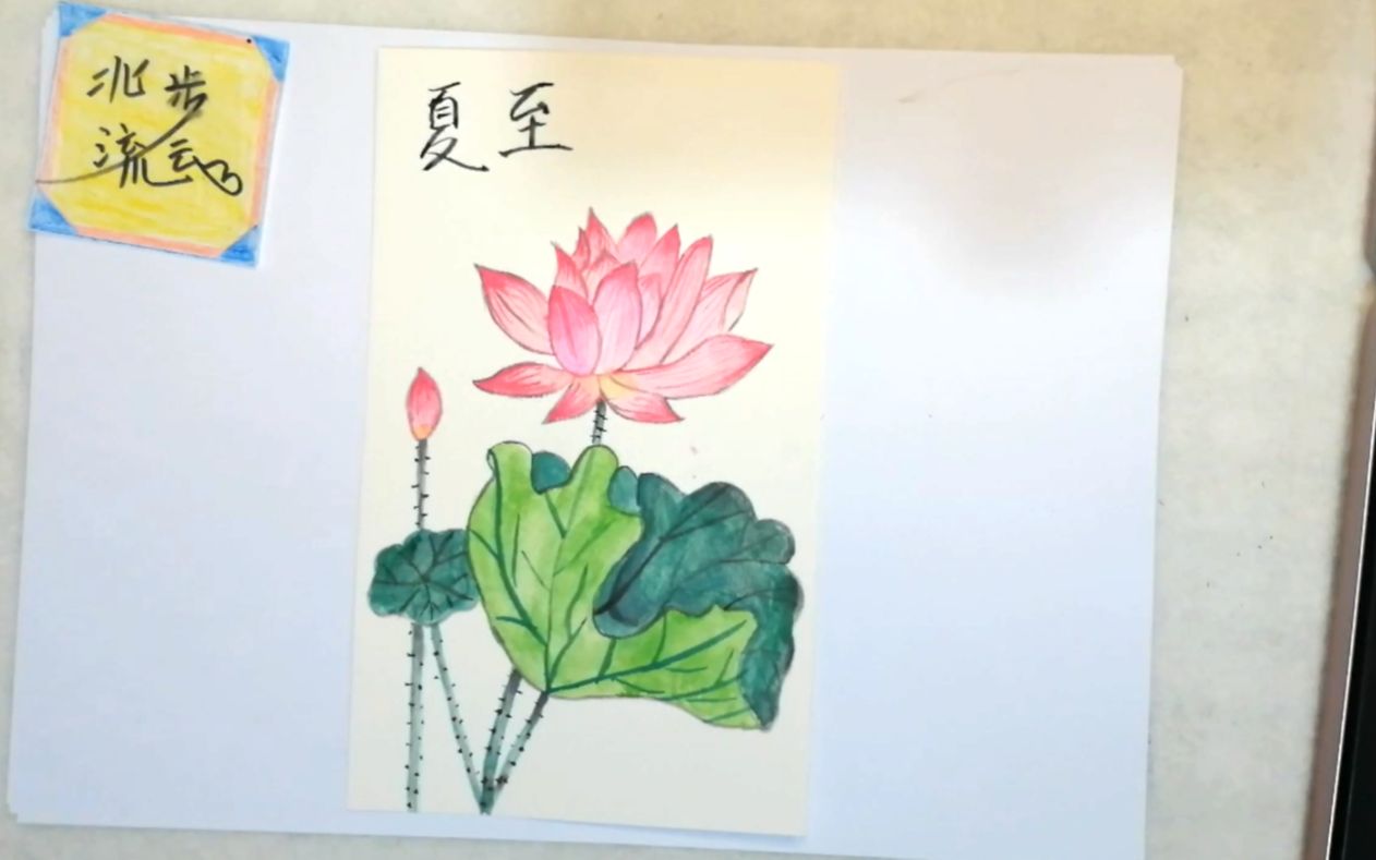 水彩画:画一幅简单又漂亮的荷花,绘画步骤