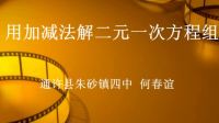 公开课:何春谊《用加减法解二元一次方程组》