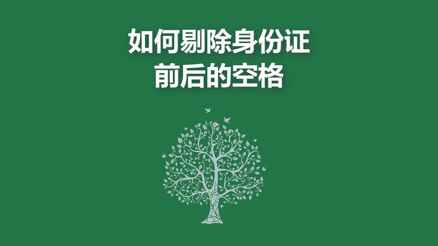 如何剔除身份证前后的空格#excel技巧