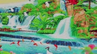 钻石画流水生财贴钻点钻十字绣钻石绣2019新款满钻客厅山水砖石画