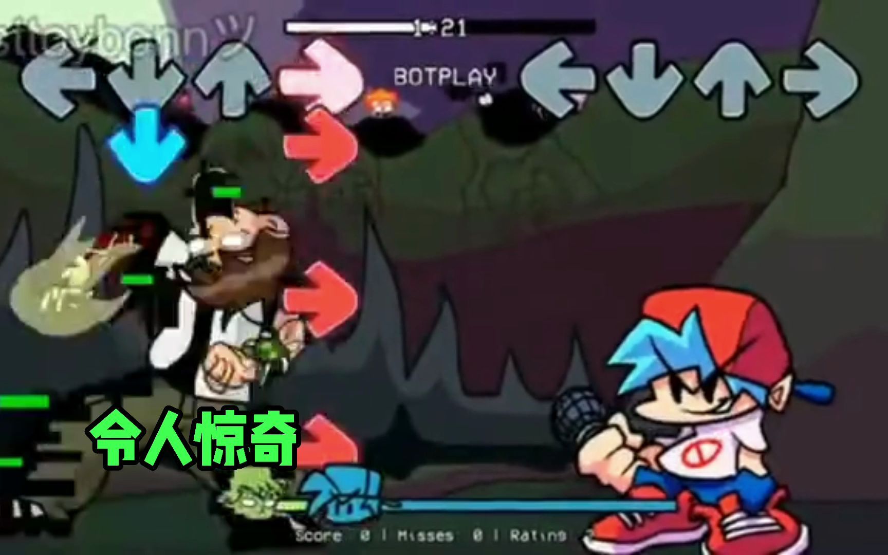 【FNF单项填词/宇宙无敌回旋升天劣质】出现在森林里的“超能力”