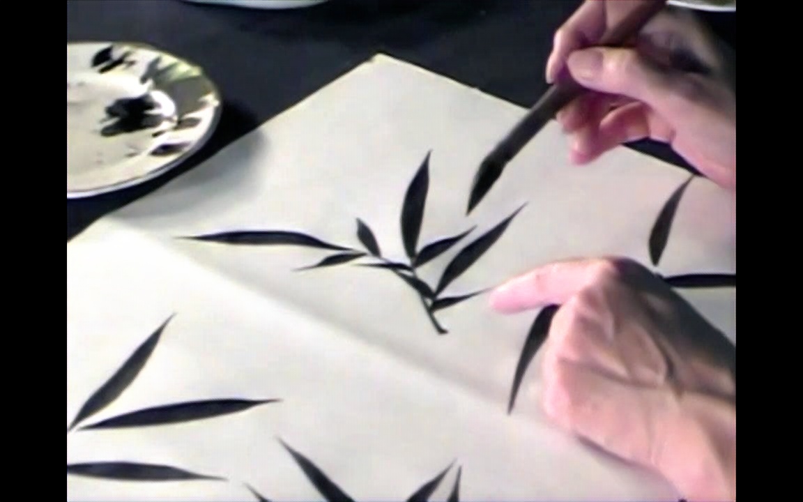 【绘画教程】水墨画竹叶绘画艺术!