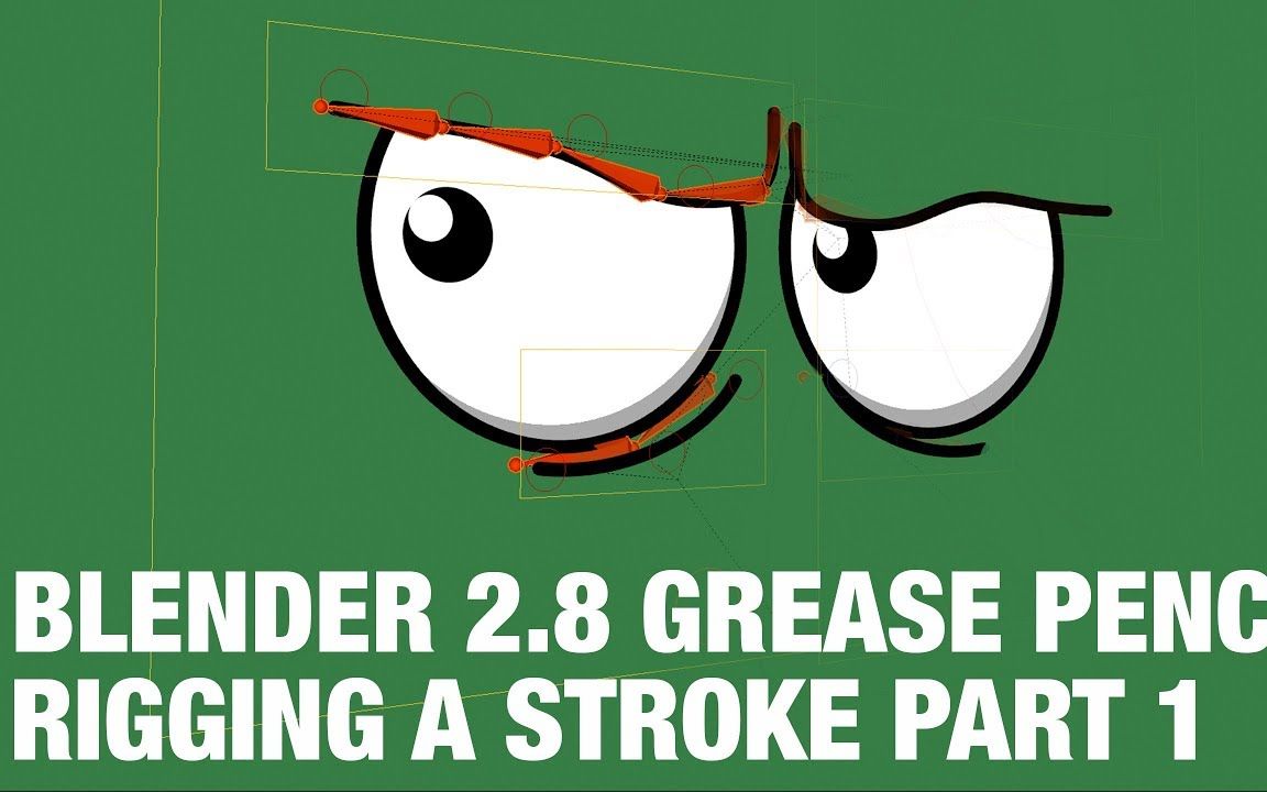 Blender 教程 2.8 Grease Pencil 绑定一个2D表情 系列教程
