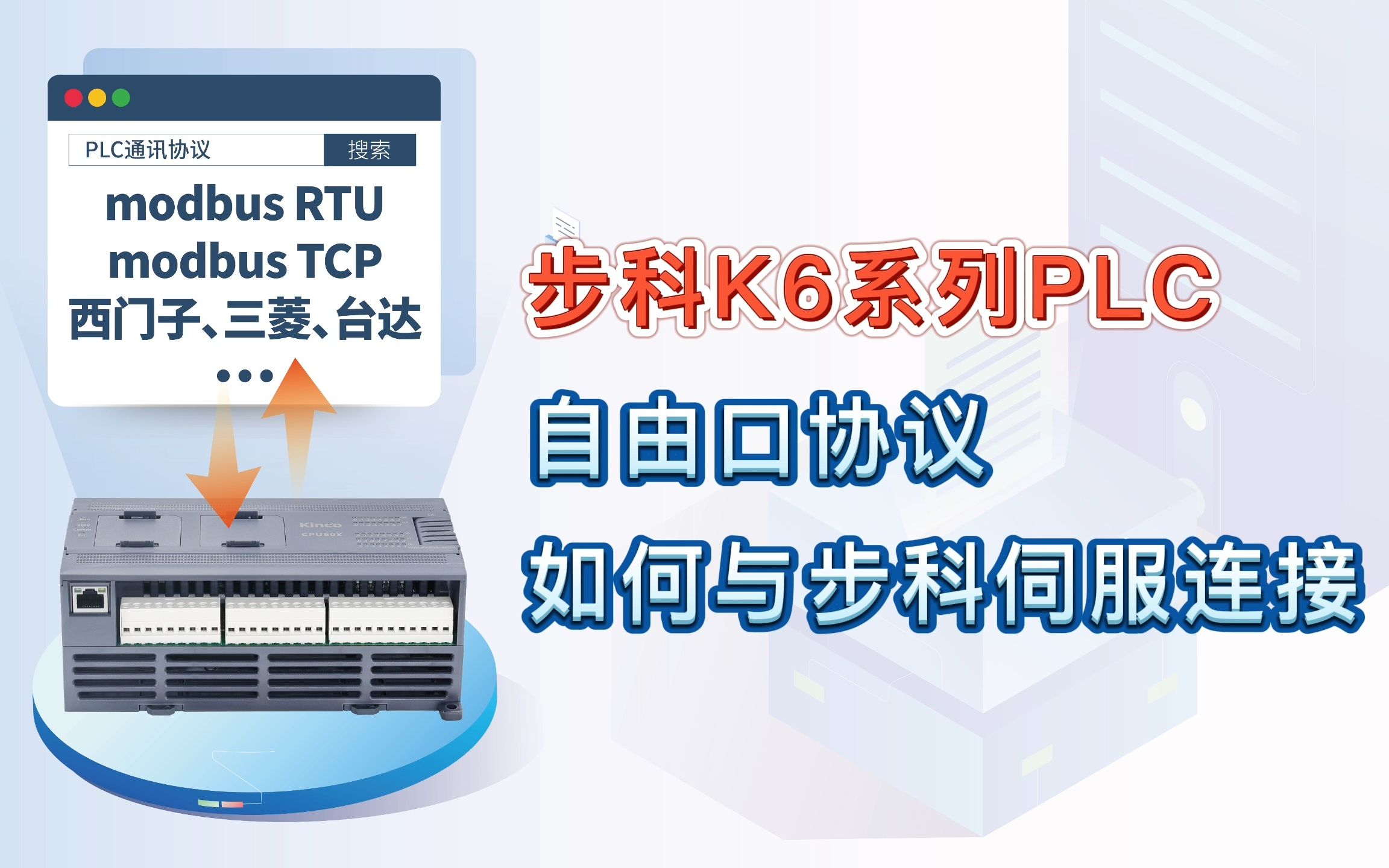 步科K6系列PLC通讯应用第四讲:通过自由口协议连接步科伺服案例