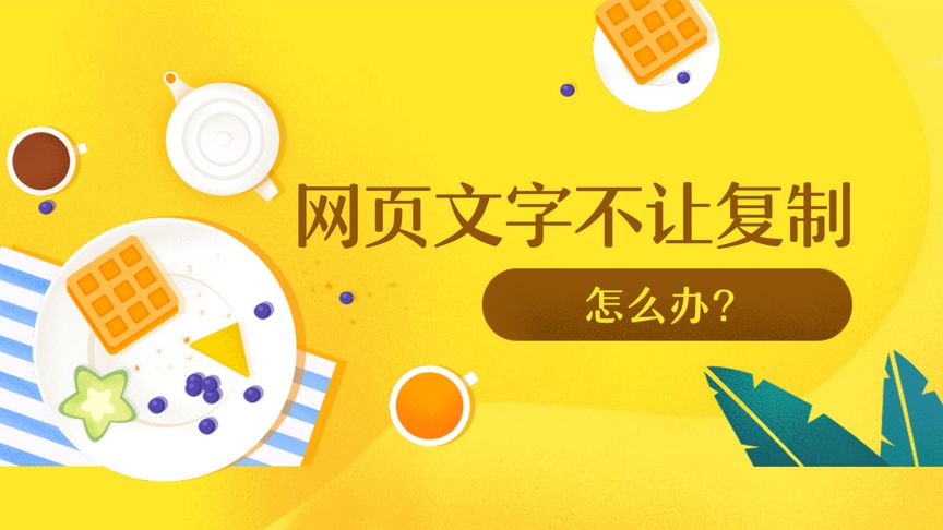 网页文字不让复制,怎么办?完美解决!