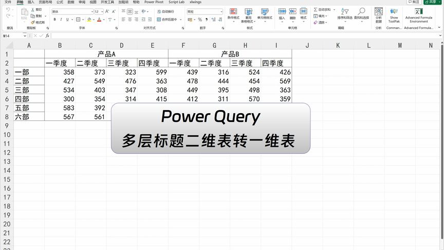 Power Query二维多标题转一维数据表