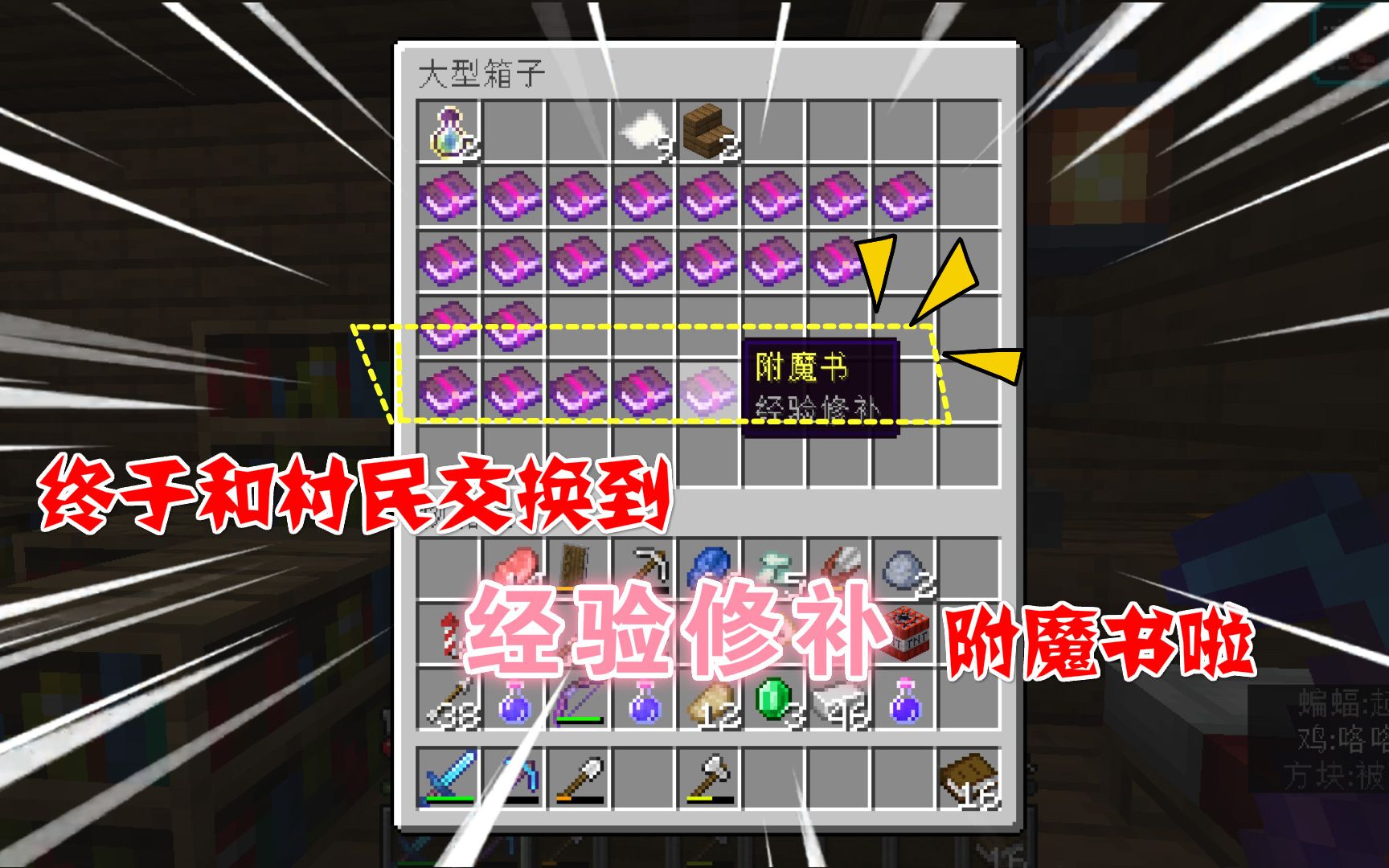我的世界生存日记85:可终于让我换到经验修补的附魔书啦!激动!