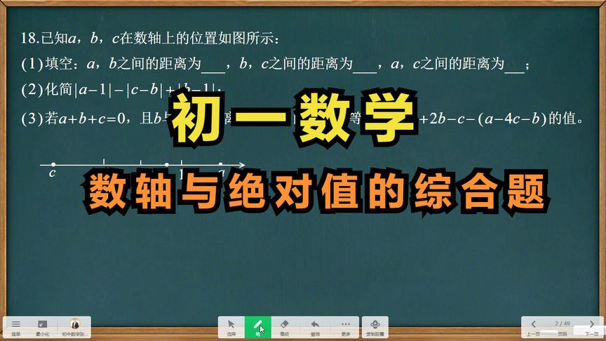 初一数学：数轴与绝对值的综合计算，值得一做