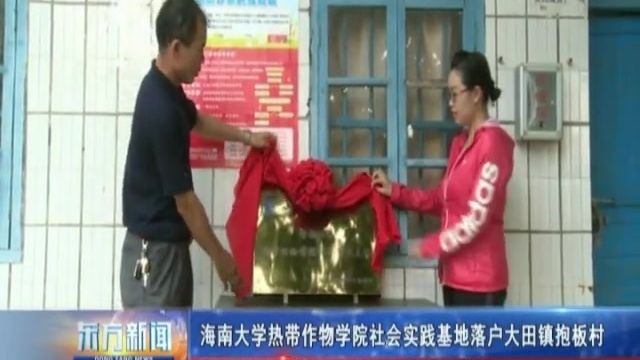 海南大学热带作物学院社会实践基地落户大田镇抱板村