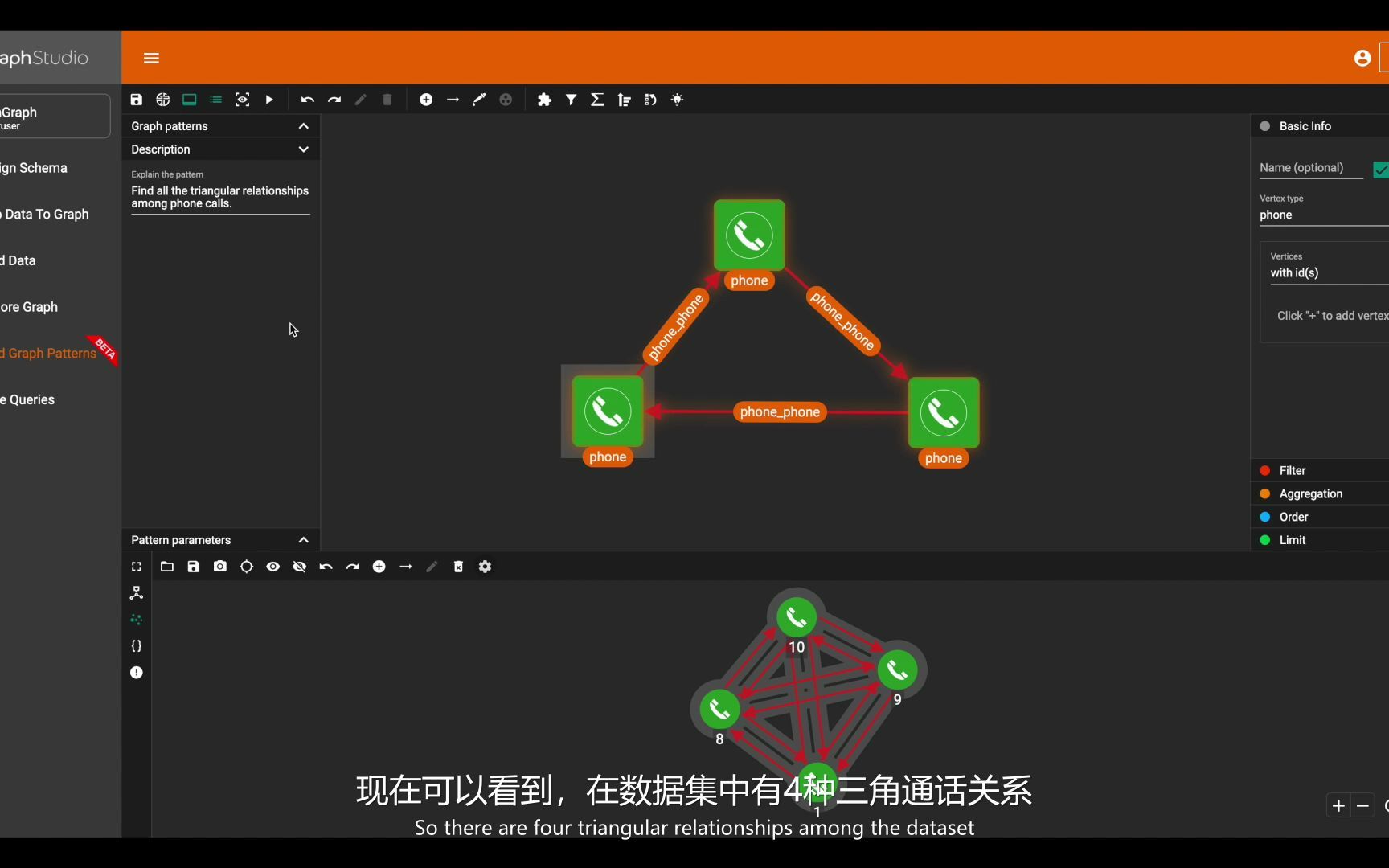 GraphStudio可视化图分析:3-查找所有通话之间的三角循环关系