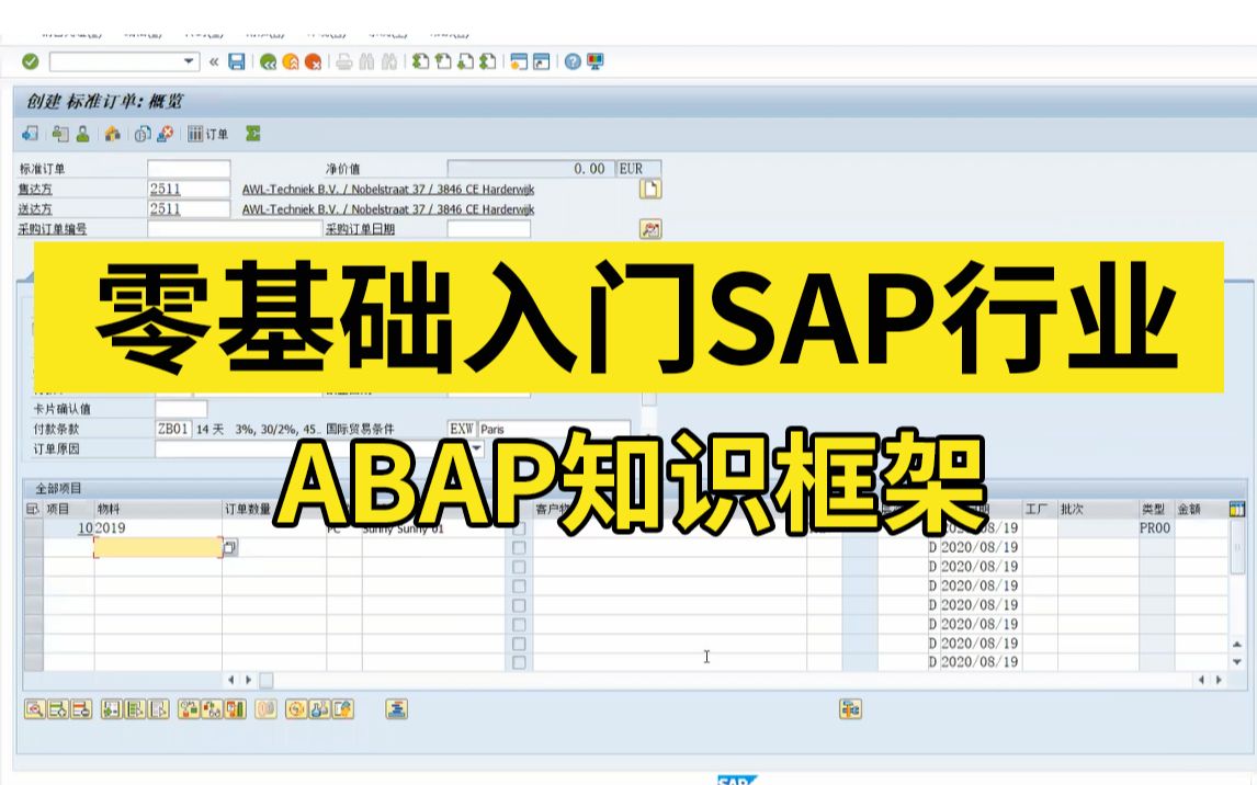 零基础入门SAP行业 ABAP知识框架 易拓SAP培训